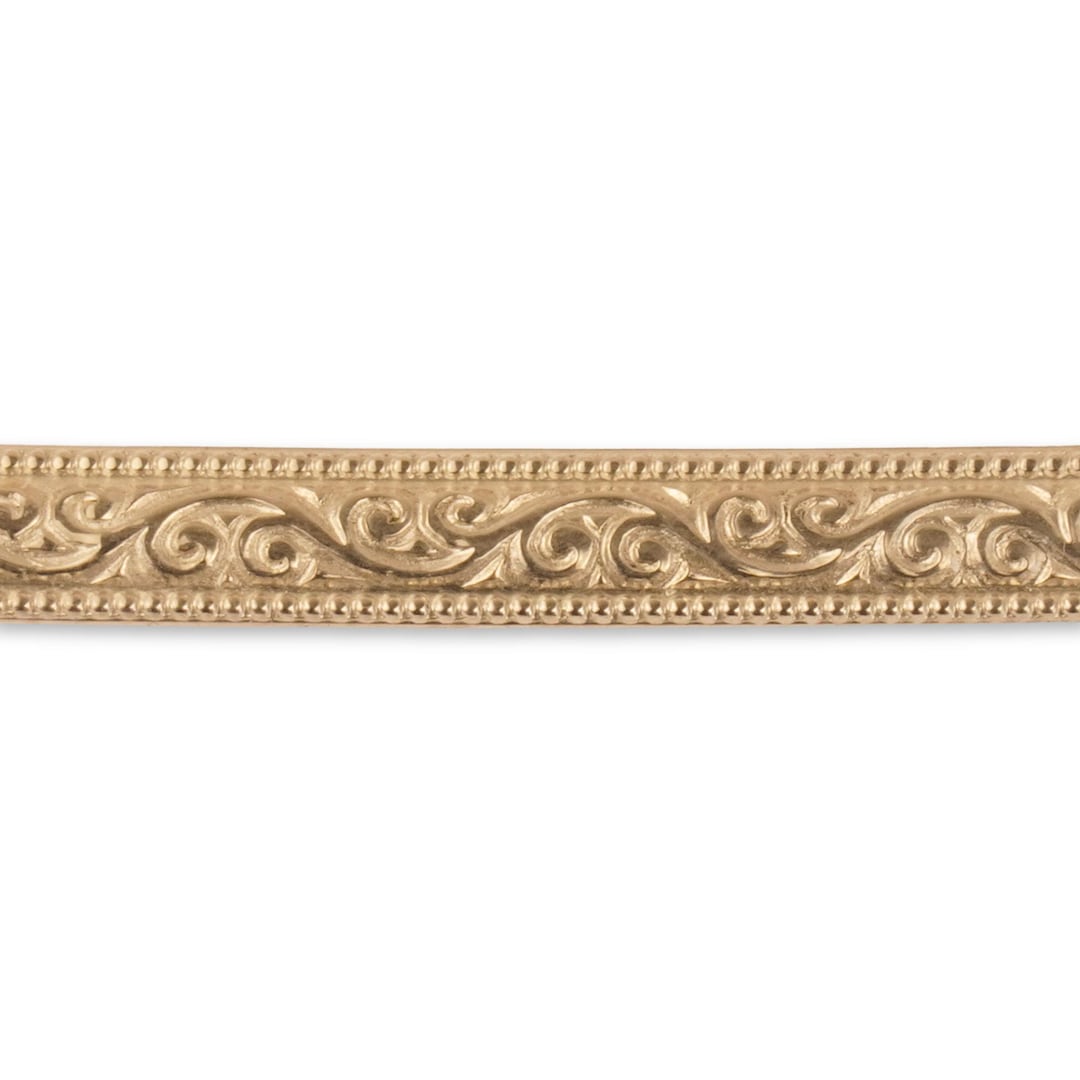 Solid Gold Pattern Strip, 9ct / 18ct Gold Embossed Strip in Yellow ...
