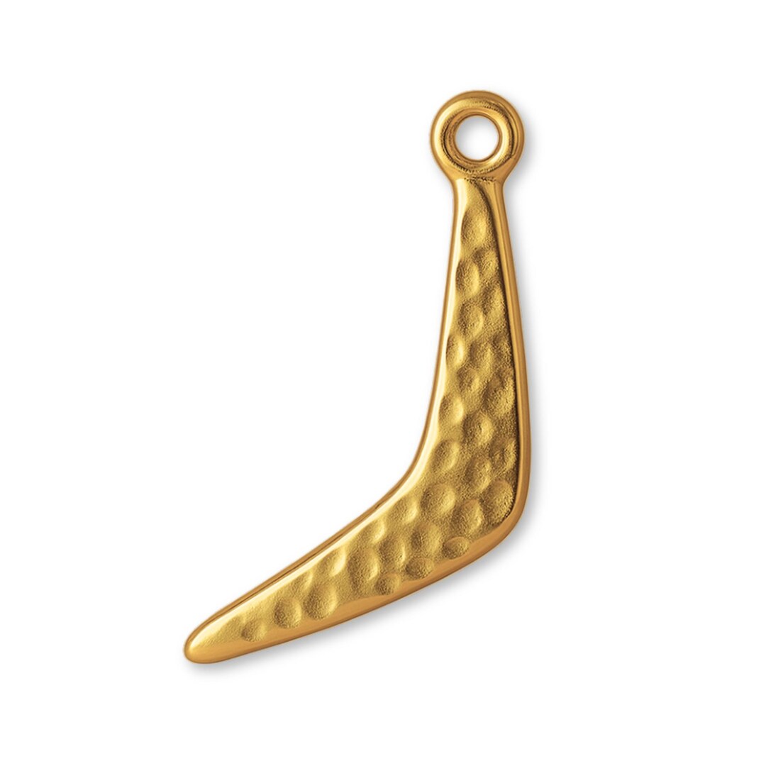 Solid 24ct Pure Gold Textured Boomerang Charm - Travel and Adventure ...