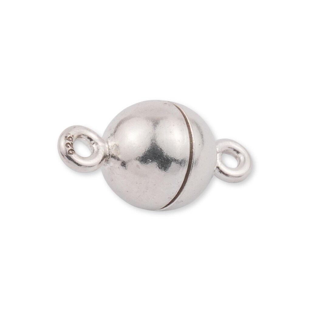 Sterling Silver Magnetic Ball Clasp With Fixed Jump Ring - Round ...