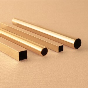 9k Solid Gold Round Tube - 375 Yellow Gold Tube, Real Gold Straight ...