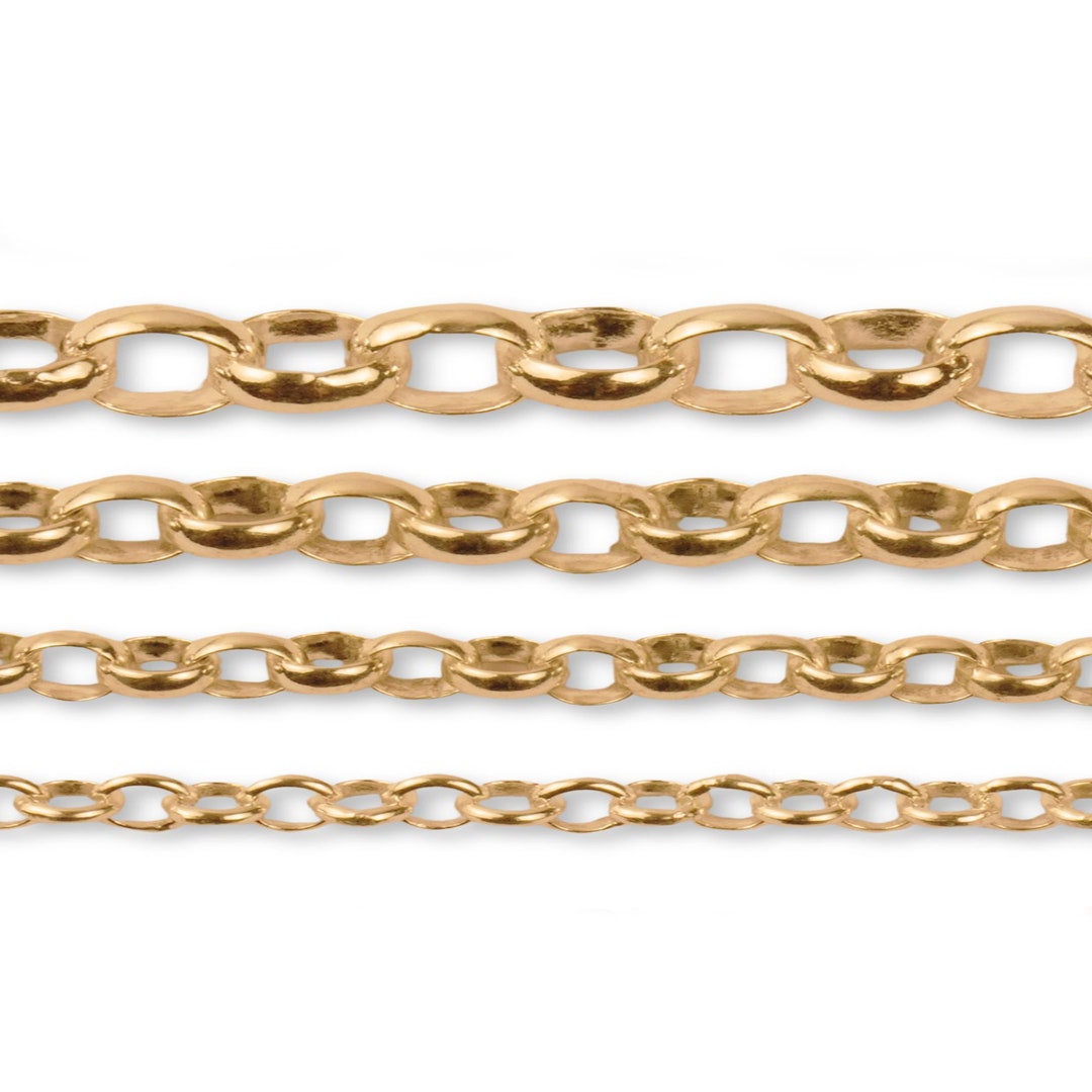 9k Solid Gold Oval Belcher Chain Roll, 375 Yellow Gold Loose Chain ...