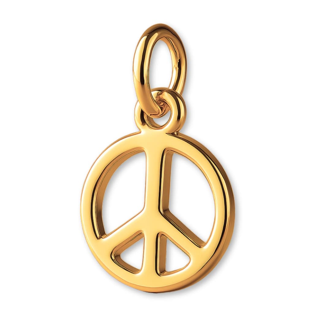 Solid 24ct Pure Gold Mini Peace Symbol Charm - Friendship Charms - 24k ...