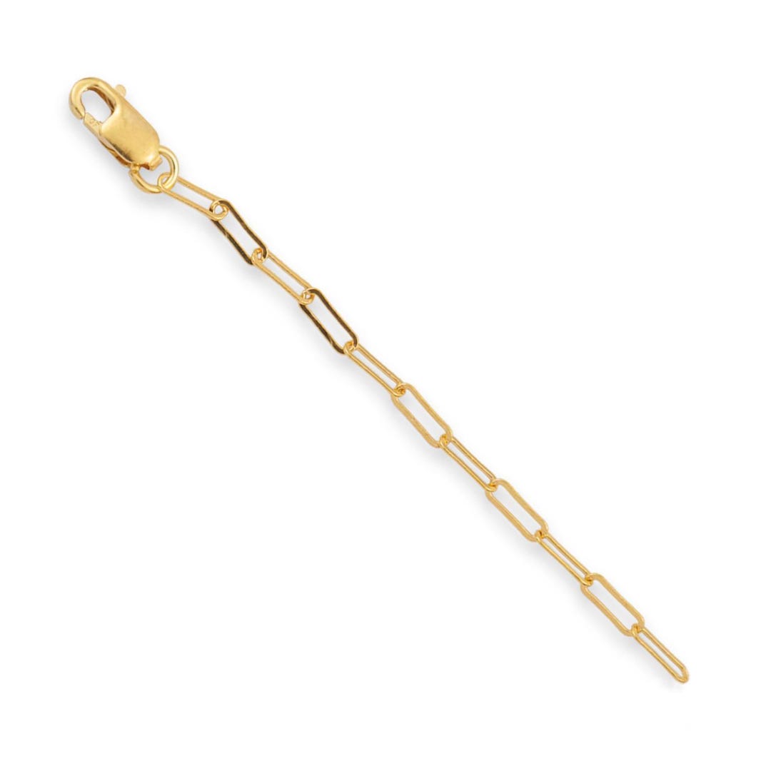 14k Gold Mini Paperclip Chain Extender - Custom Length Extension Chain ...