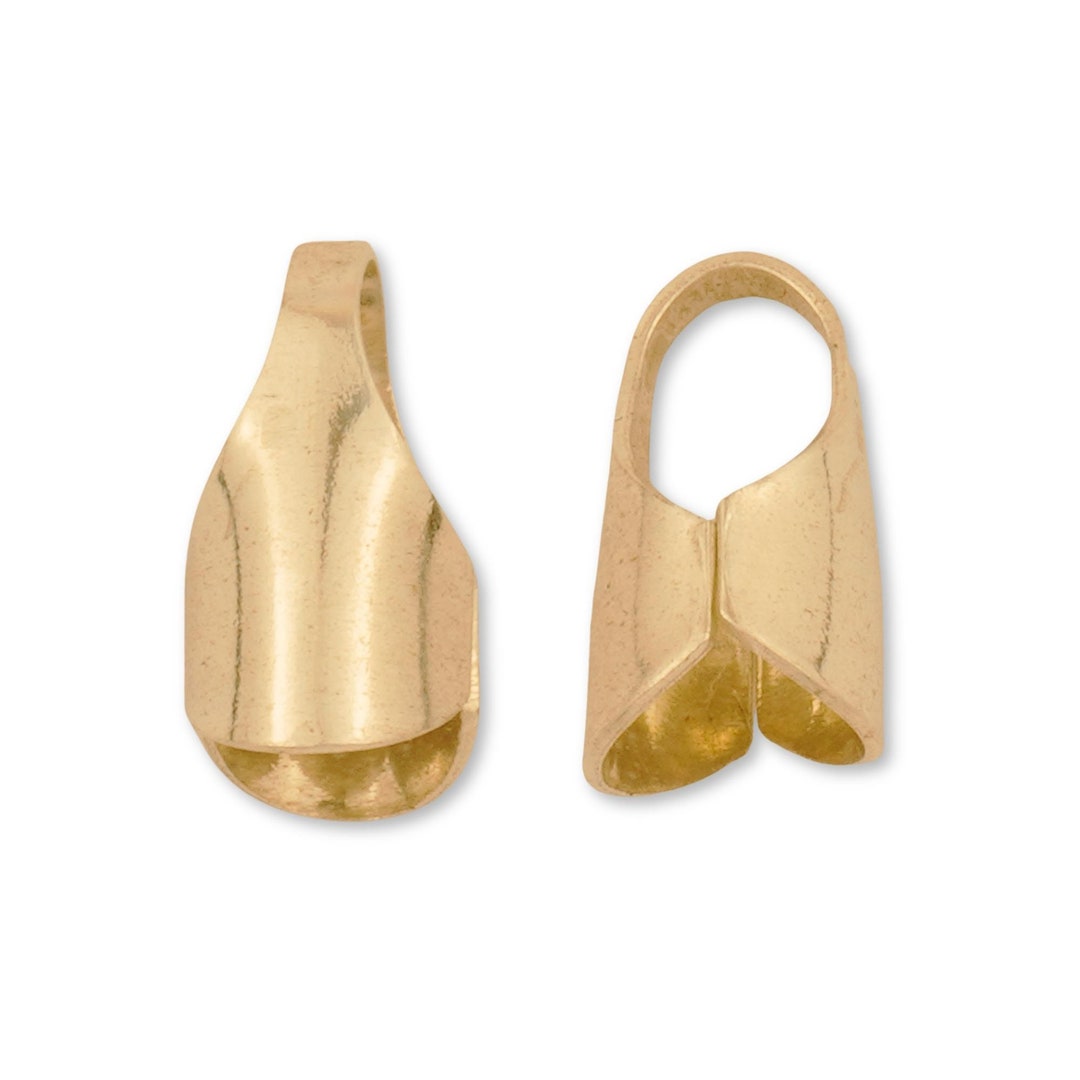 18k Solid Gold Round Chain End Cap | 750 Yellow Gold End Caps for Chain ...