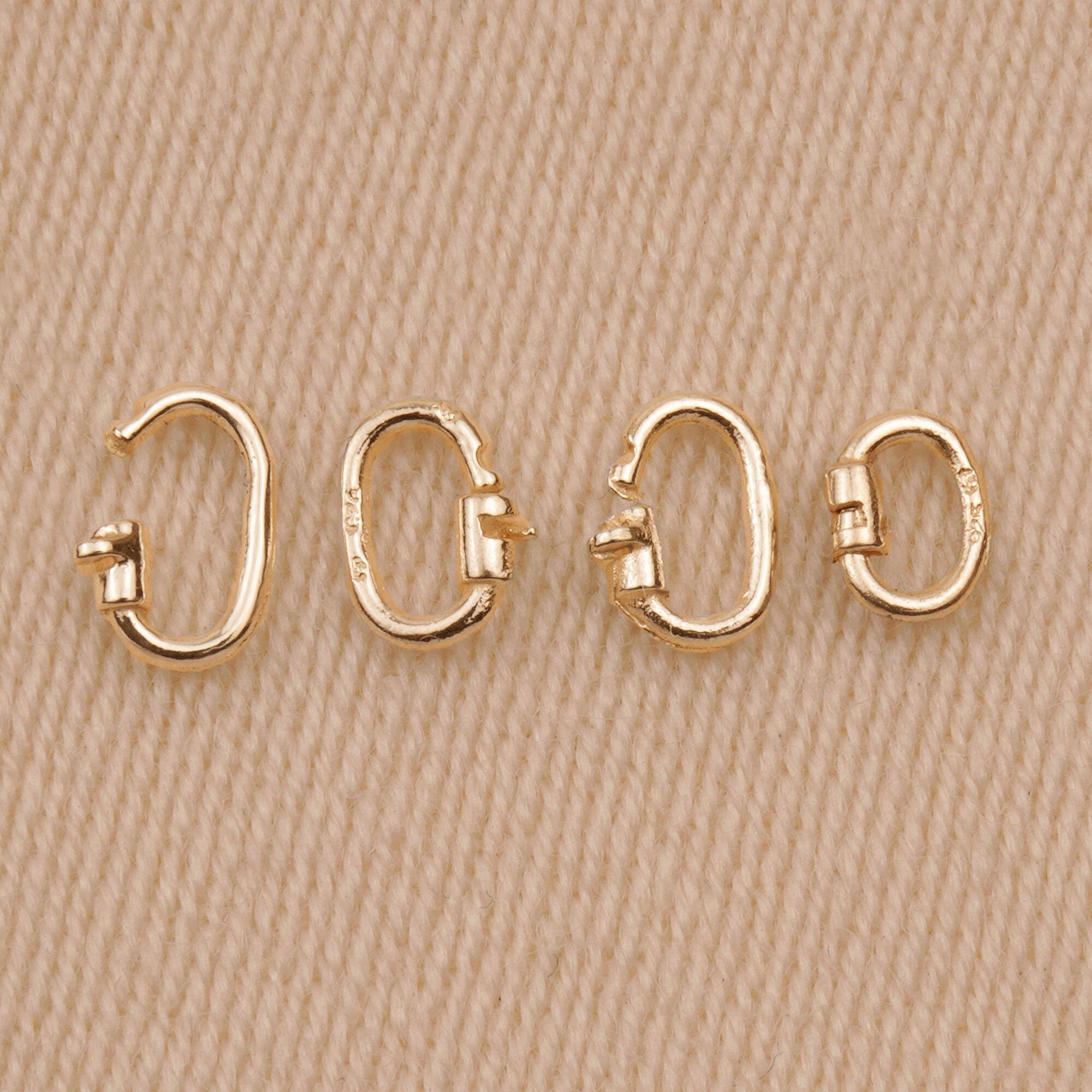 9k Solid Gold Locking Jump Rings - Link Lock Jump Ring - Stamped Oval ...