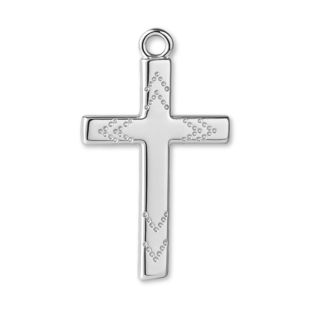 Solid 999 Pure Silver Chevron Dot Crucifix Charm - Religious Charms ...