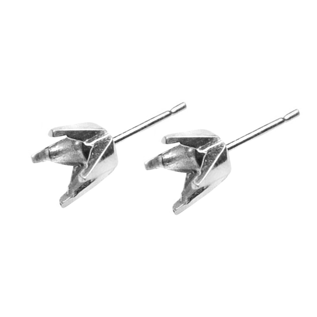 Sterling Silver 4 Prong Claw Earring Setting for Gemstones - Round Pre ...