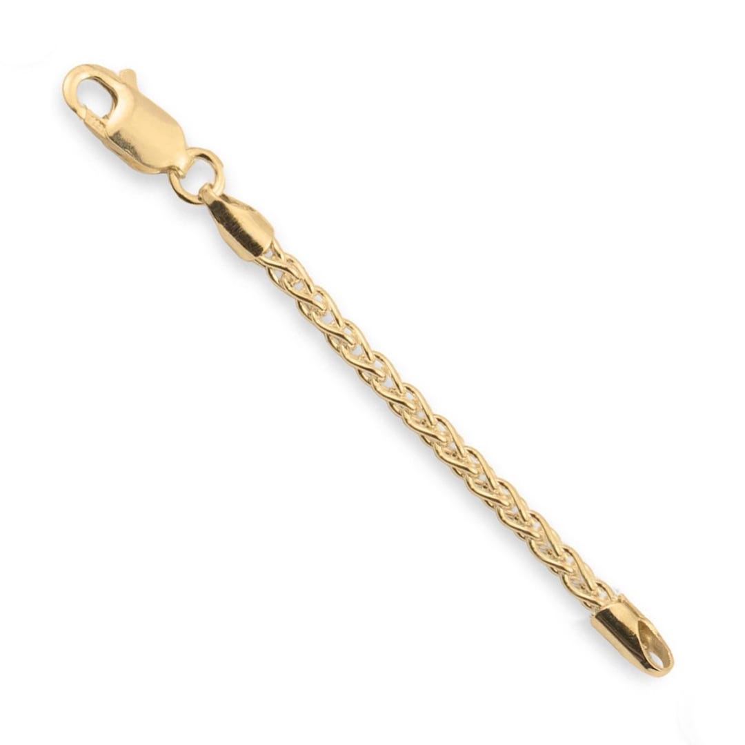 9k Solid Gold Wheat Chain Extender - Custom Length Extension Chain for ...