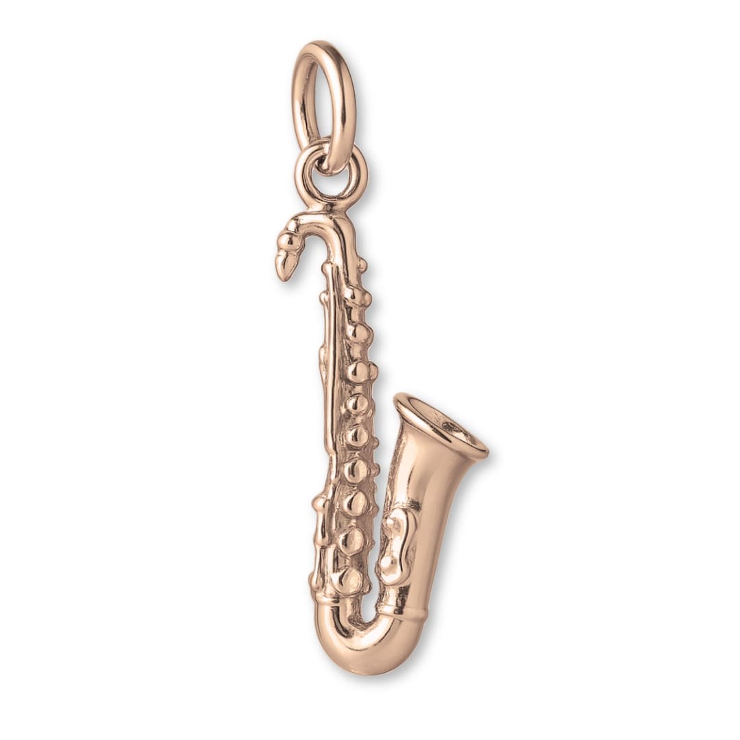 Solid 18ct Rose Gold Tenor Saxophone Charm - Instrument Charms - 18k ...