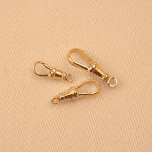 18k Solid Yellow Gold Swivel Push Lock Clasp - Solid Gold Albert Swivel ...