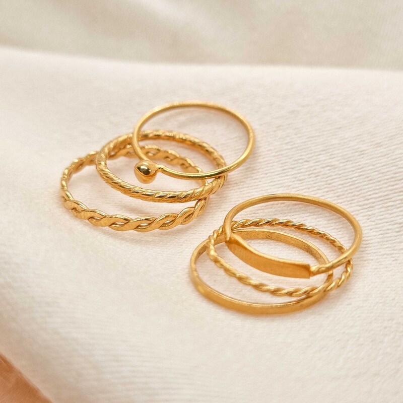 Gold Ring Set - Etsy