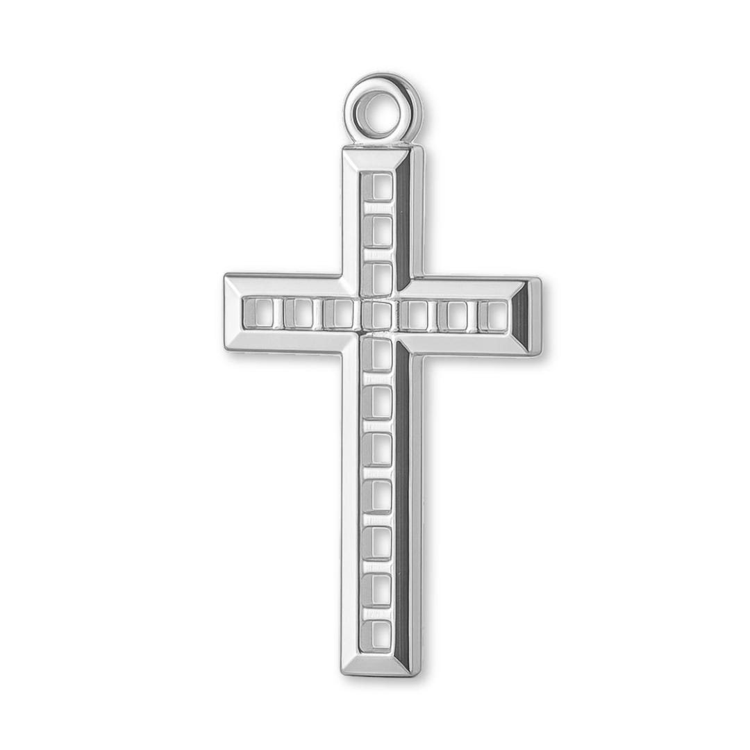Solid 999 Pure Silver Lattice Crucifix Charm - Religious Charms - 999 ...