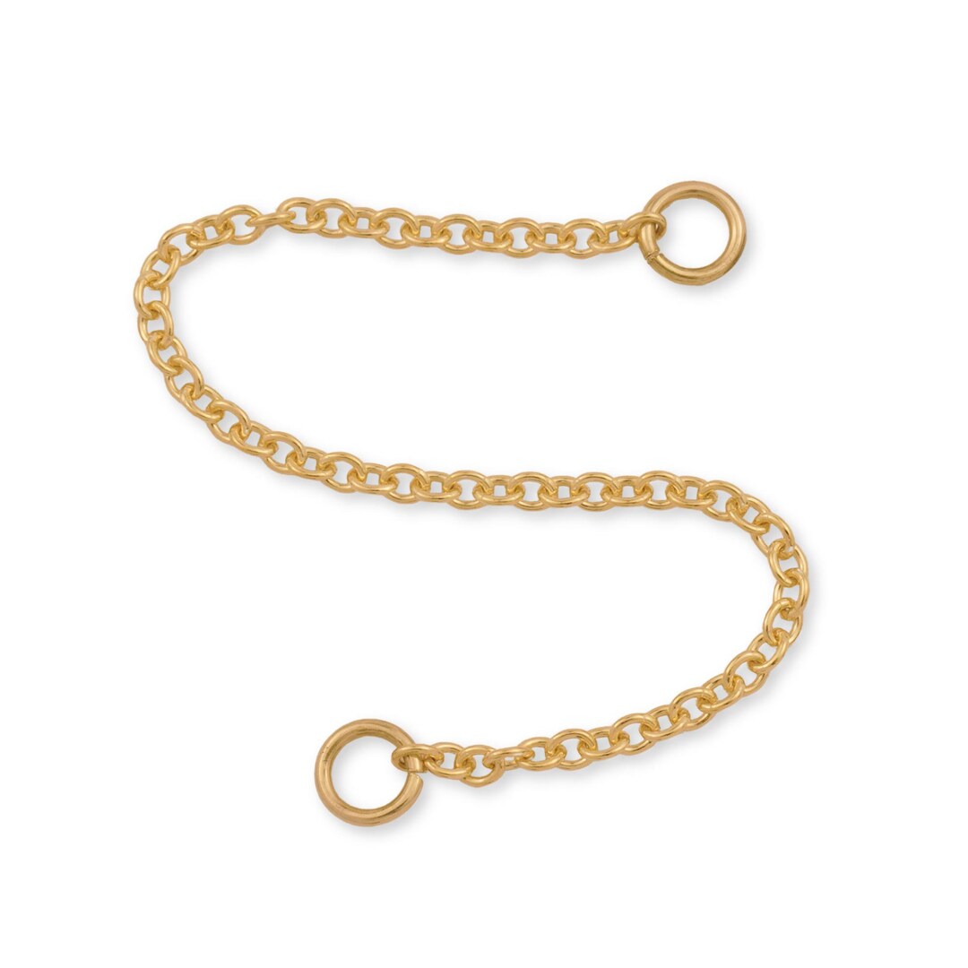 18k Solid Gold Chain Extender - Safety Chain / Convertible Dangle Chain ...