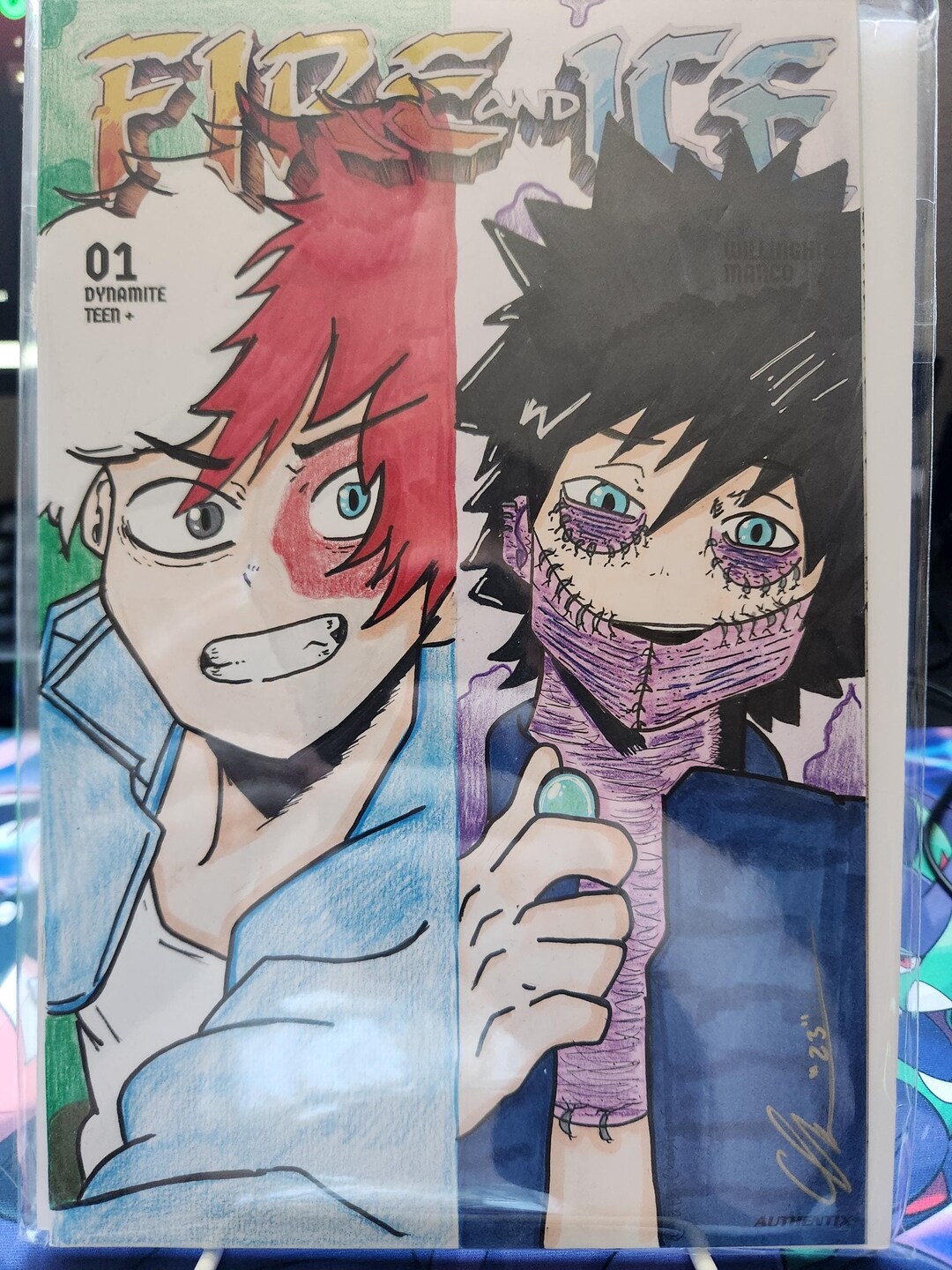 Todoroki and Dabi Fire and Ice Blank Comic Cover Variant - Etsy