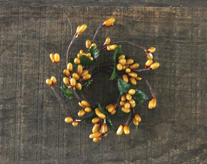 1 Inch Pip Berry Candle Rings (set of 4), Mustard Taper Candle Ring ...