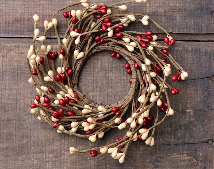 1 Inch Pip Berry Candle Rings set of 4, Navy Burgundy & Ivory Taper ...