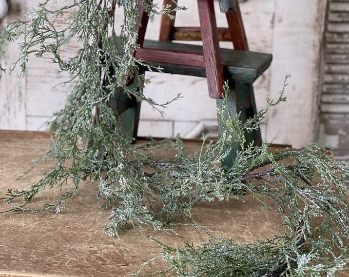 Christmas Garland Iced Cedar 5 Foot Garland Realistic - Etsy