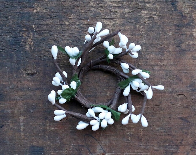 1 Inch Pip Berry Candle Rings set of 4, White Taper Candle Ring ...