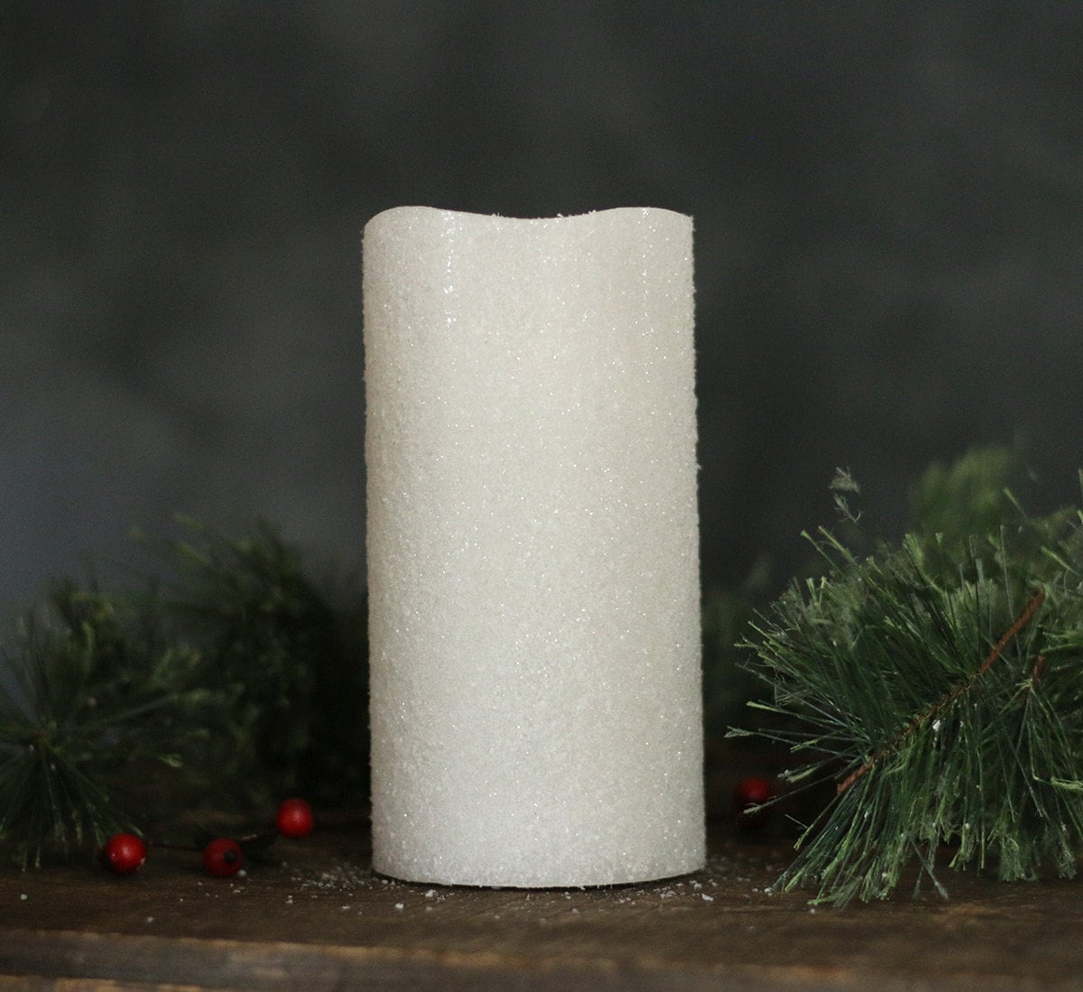 6 Inch Battery Pillar Candle With Timer Frosted White - Etsy