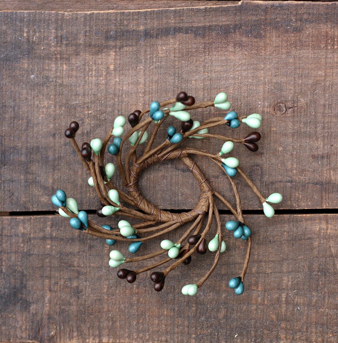 Taper Candle Rings (set of 2), Teal Blue & Brown 1-1.5 Inch Adjustable ...
