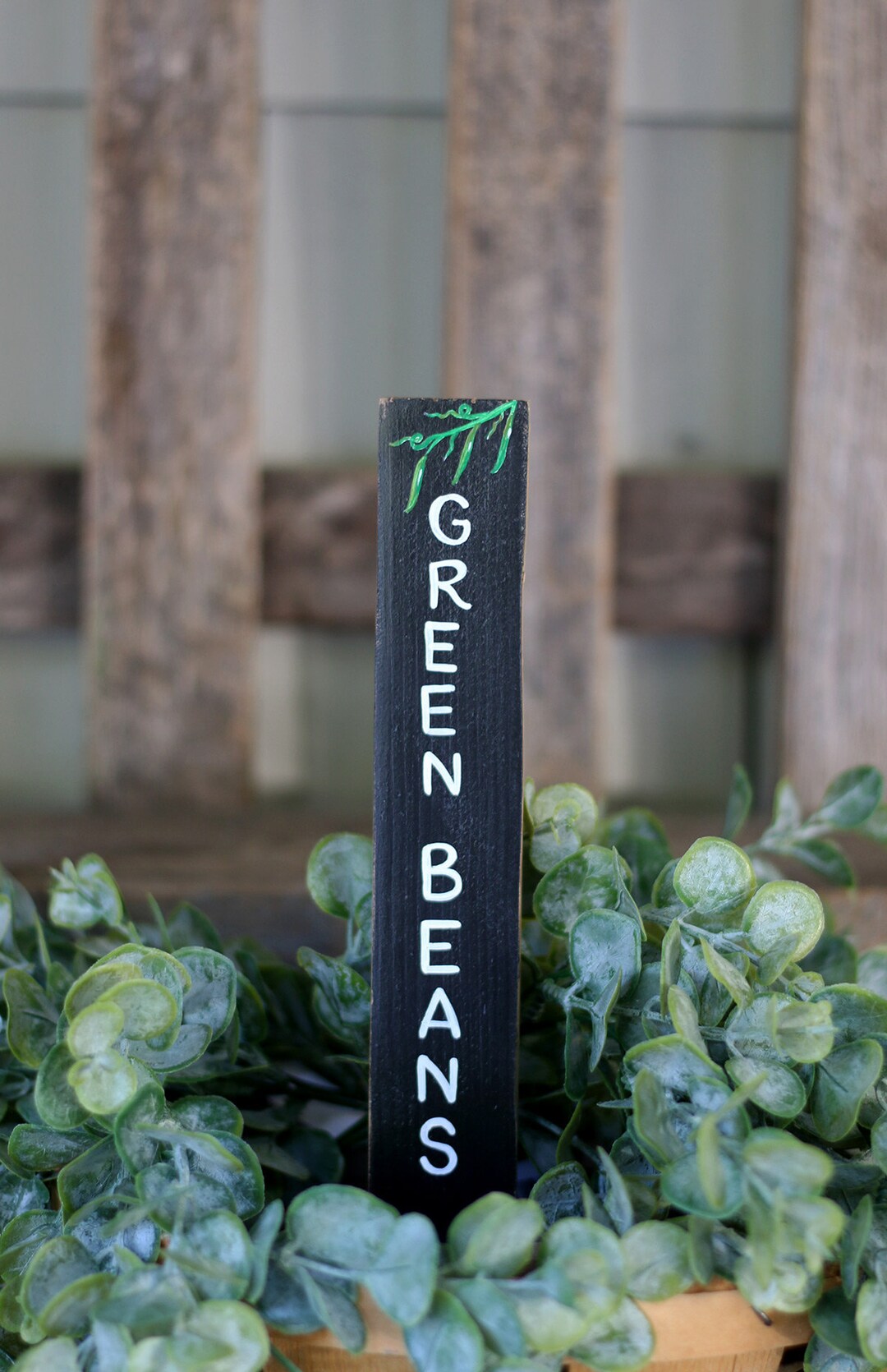 Green Beans Garden Marker, Custom Painted Vegetable Stake, Garden Sign ...