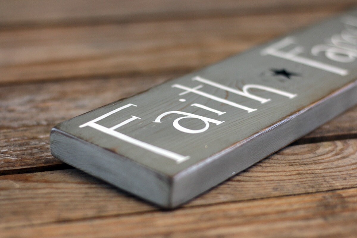 Faith Family Friends Sign with Stars Custom Wood Sign | Etsy