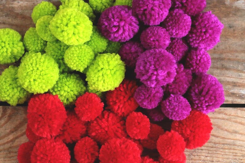 Red Yarn Pom Poms Supplies for DIY Projects or Kids Crafts | Etsy