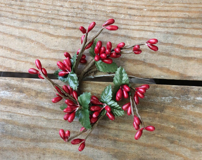 1 Inch Pip Berry Candle Rings (set of 4), Burgundy Taper Candle Ring ...