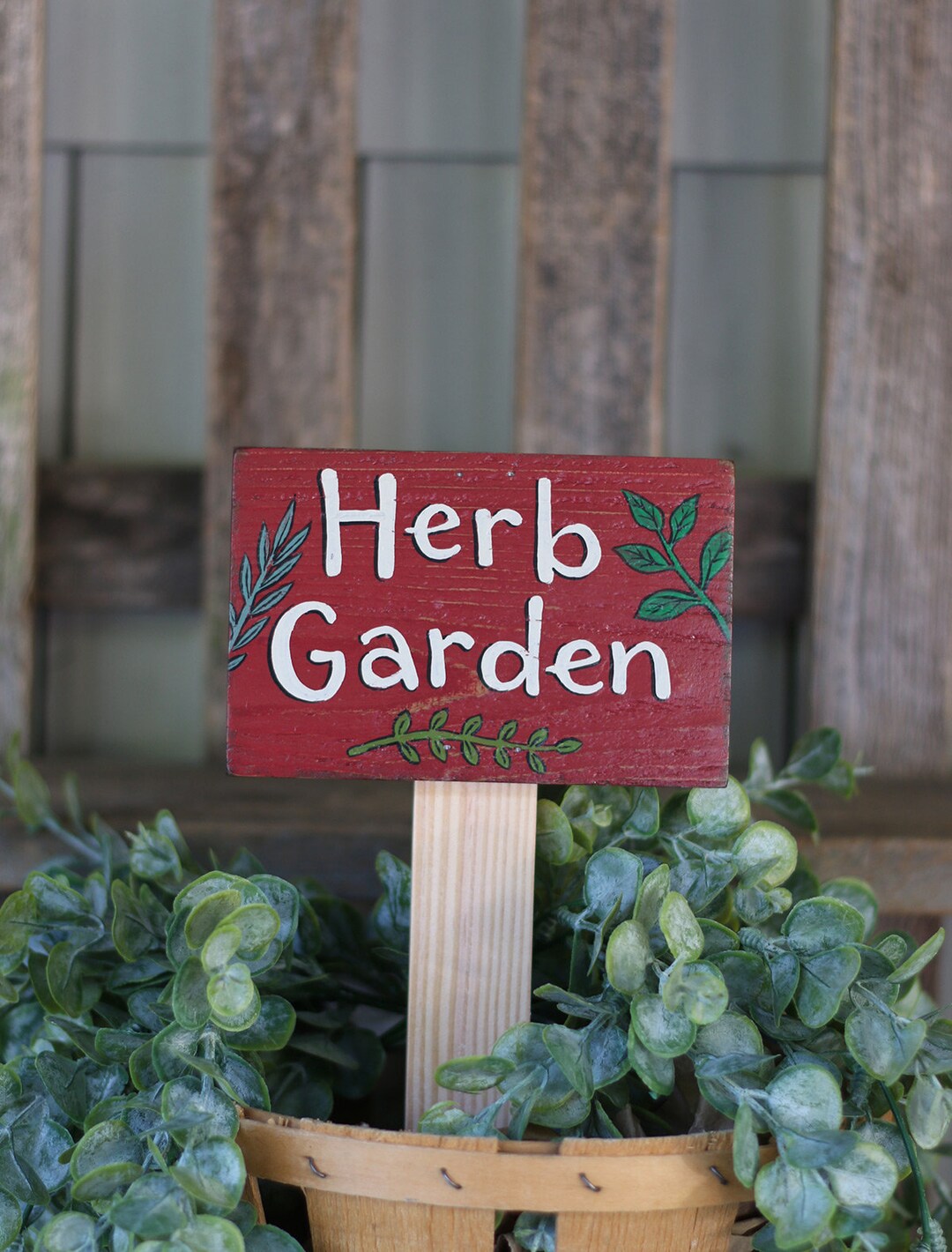 Herb Garden Stake Sign, Custom Painted Garden Pick, Outdoor Garden ...
