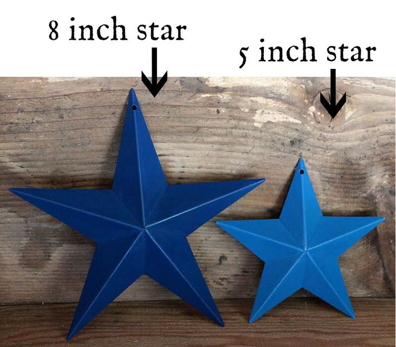 Blue Barn Star 5 or 8 Inch Metal Wall Star Custom Painted - Etsy