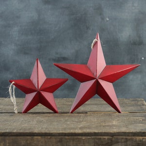 Red Barn Star, 5 or 8 Inch Metal Wall Star, Custom Painted Star ...