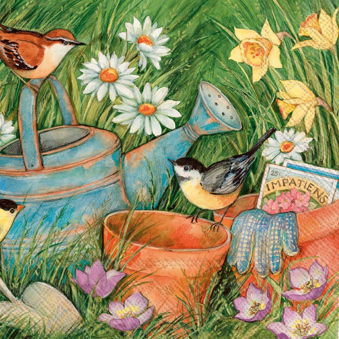 Spring Paper Cocktail Napkins Farmer's Garden Beverage - Etsy