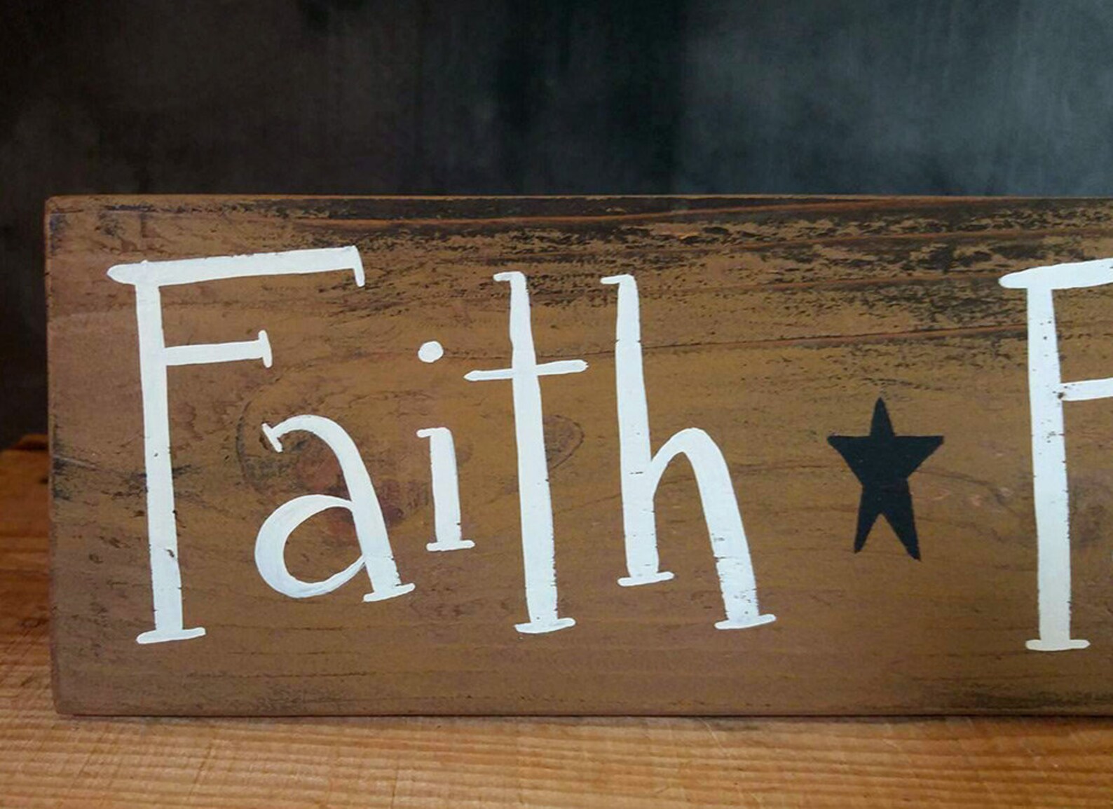 Faith Family Friends Sign With Stars Custom Wood Sign - Etsy