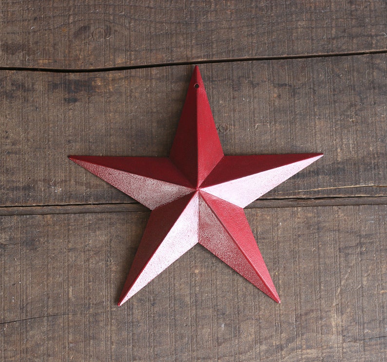 Red Barn Star 5 or 8 Inch Metal Wall Star Custom Painted | Etsy