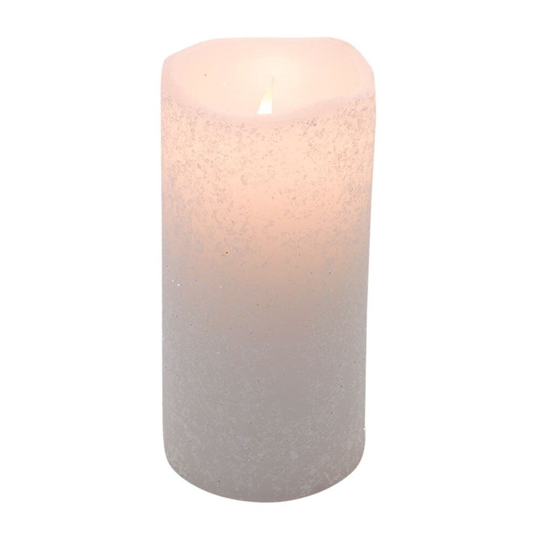 Battery Mini Pillar Candle With Timer, Frosted White Flameless 2 X 4 ...