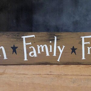 Faith Family Friends Sign With Stars, Custom Wood Sign, Country ...