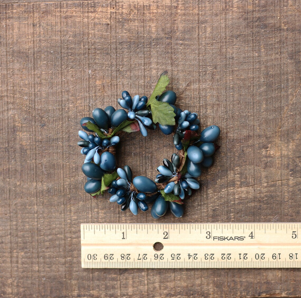 1.5 Inch Candle Rings set of 2 Navy Blue Mini Wreaths - Etsy