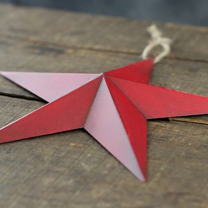 Red Barn Star, 5 or 8 Inch Metal Wall Star, Custom Painted Star ...