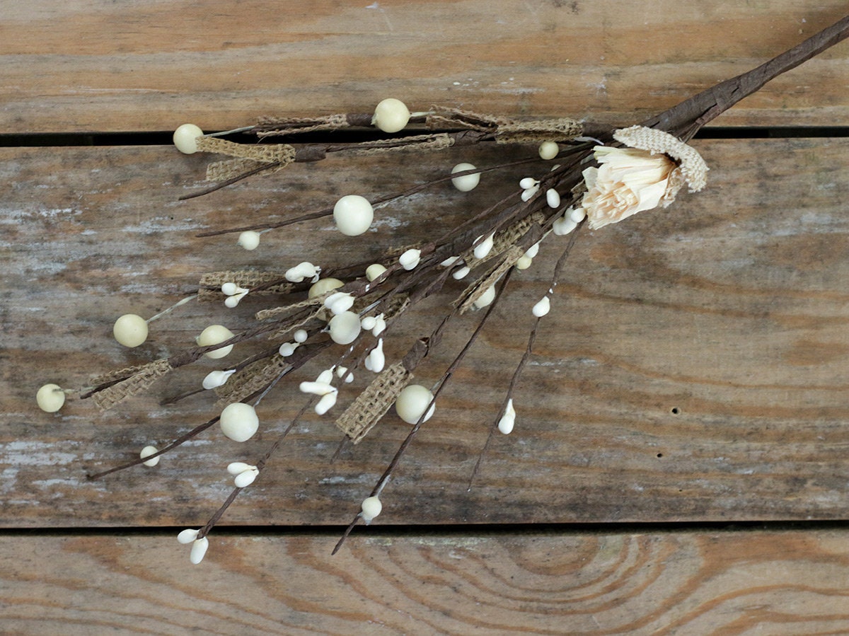 Ivory Pip Berry Picks set of 2 18 Inch Pip Berry Floral - Etsy