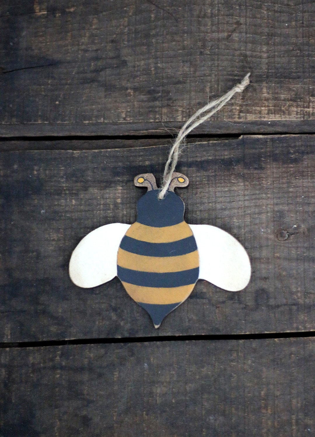 Bee Ornament, Primitive Bee Decor, Hand Painted Christmas Ornament - Etsy