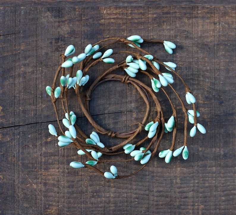 1.5 Inch Pip Berry Candle Ring, Pastel Teal Blue Mini Candle Wreath ...