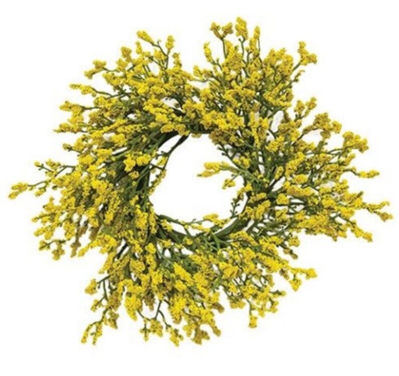 Pillar Candle Ring Yellow Array Astillbe 3 Inch Wreath - Etsy