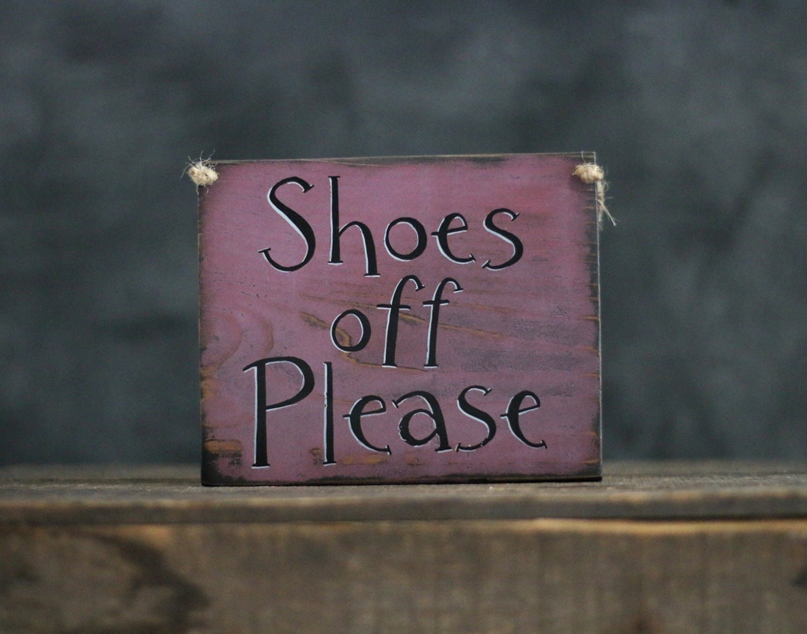 Shoes off Please Sign Custom Wood Sign Primitive Wood Sign - Etsy