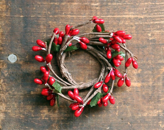 1 Inch Pip Berry Candle Rings (set of 4), Red Taper Candle Ring ...