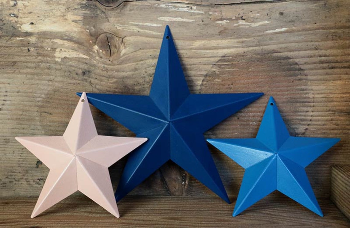 Blue Barn Star 5 or 8 Inch Metal Wall Star Custom Painted - Etsy