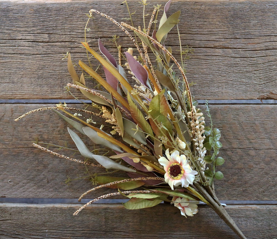 Neutral Fall Floral Bush, 18 Inch Floral Spray, Fall Wedding Floral ...