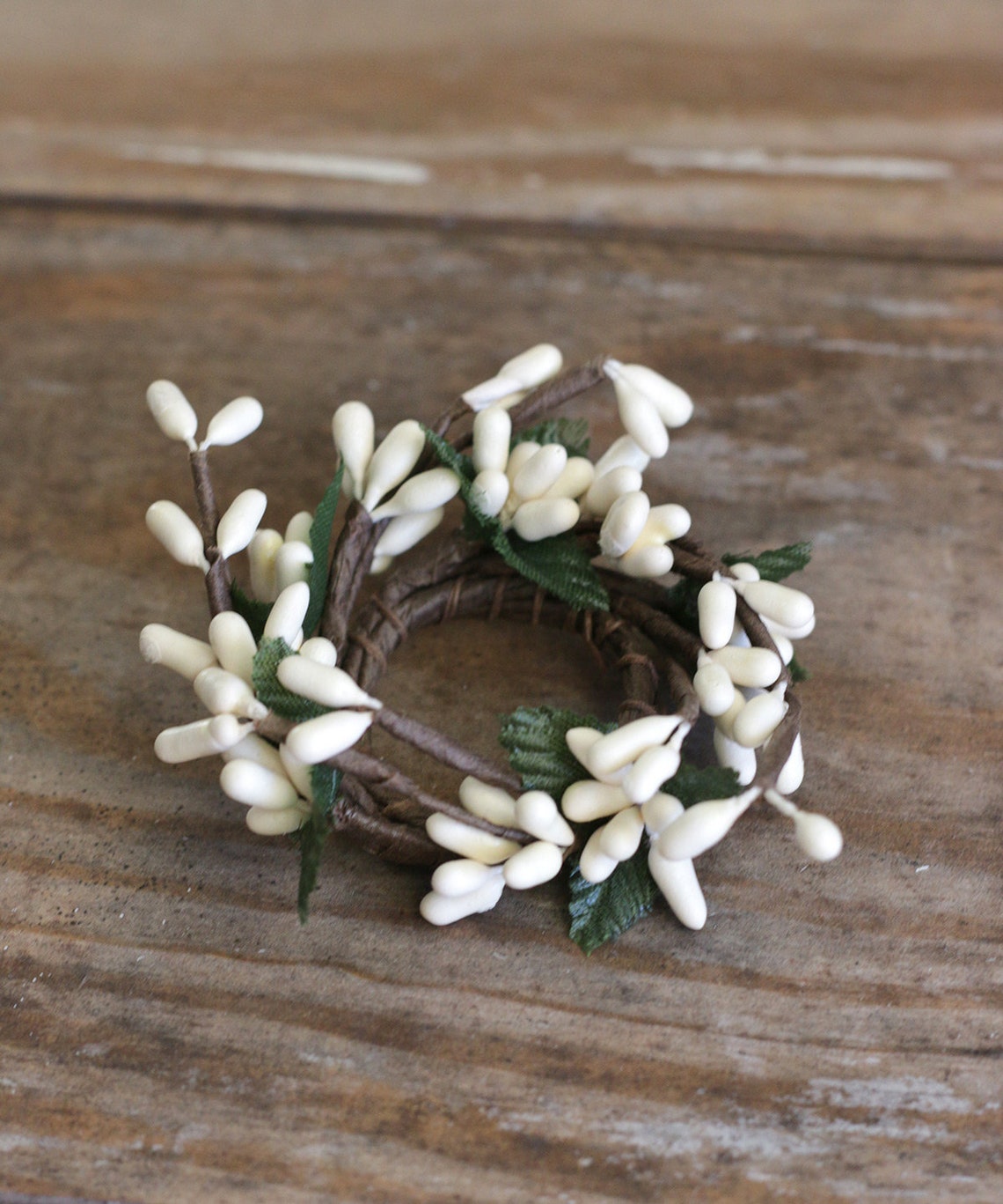 1 inch Pip Berry Candle Rings Set of 4 Ivory Taper Candle | Etsy