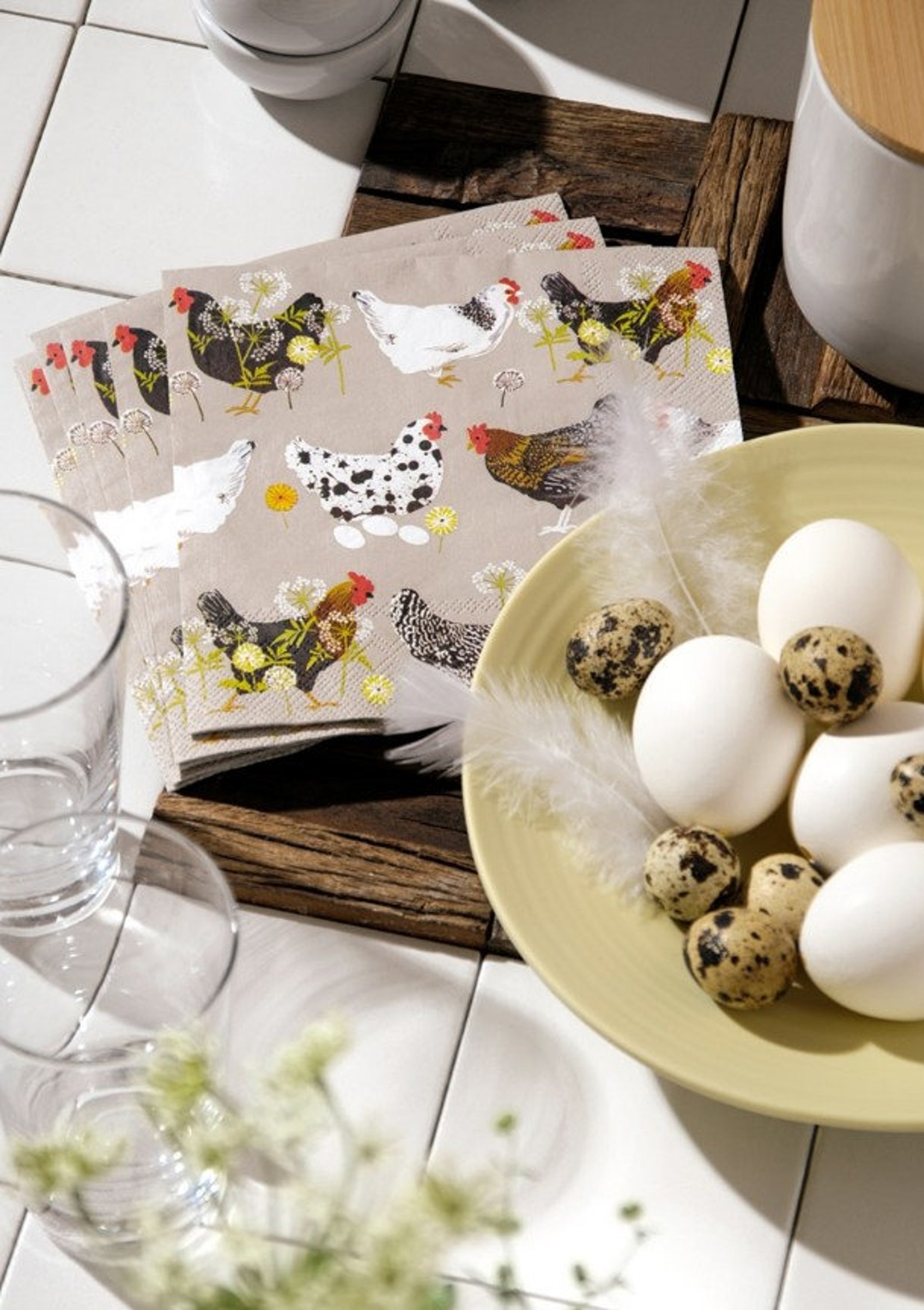 Paper Cocktail Napkins, Spatter Hens Beverage Napkins, Chicken Party ...