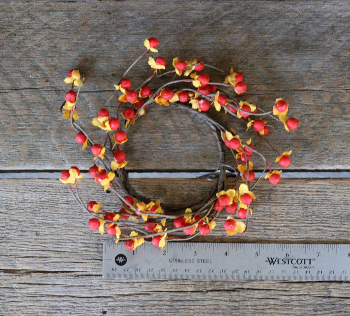 Pillar Candle Ring Artificial Floral Bittersweet 4 Inch Mini - Etsy