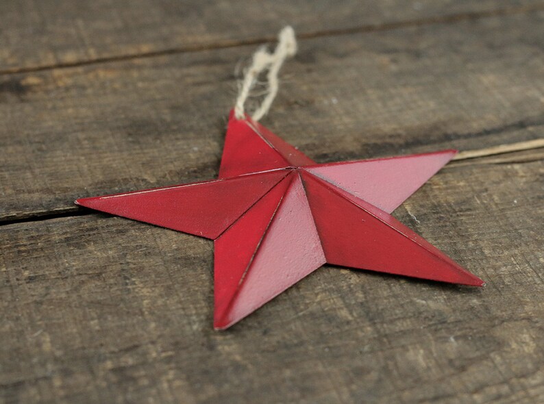 Red Barn Star 5 or 8 Inch Metal Wall Star Custom Painted | Etsy